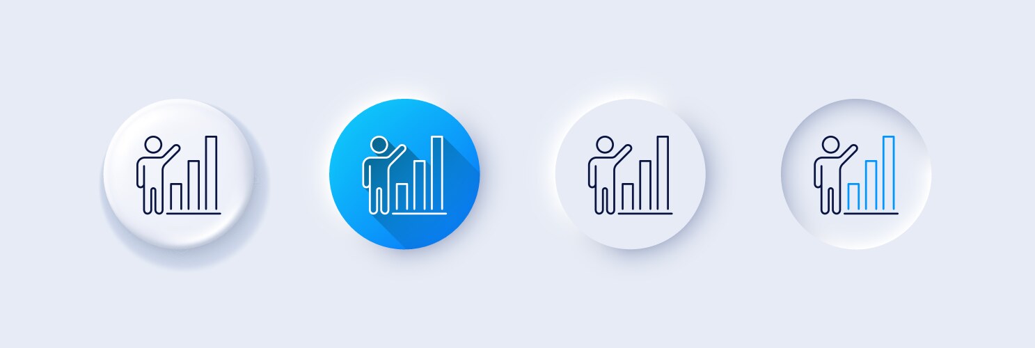 Analytics graph line icon column chart sign Vector Image