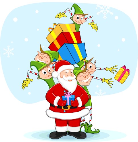 Santa giving a gift Royalty Free Vector Image - VectorStock