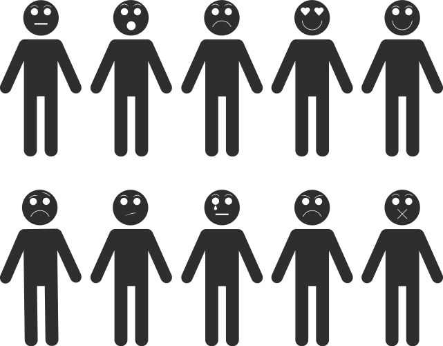 Man person basic body language posture stick Vector Image