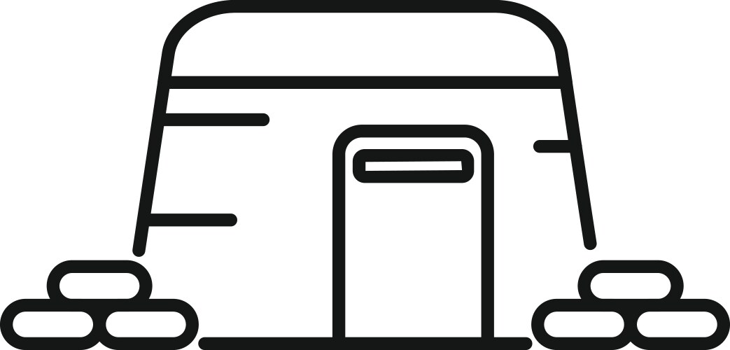 Underground bunker door protecting from nuclear Vector Image