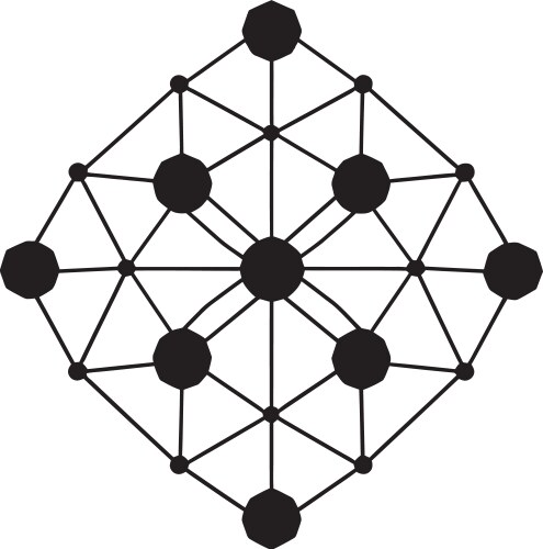 Dimensional harmony sleek logo with elegant black Vector Image