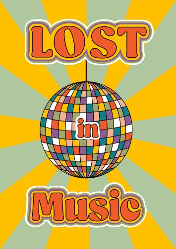 Retro poster with rainbowflowers Royalty Free Vector Image