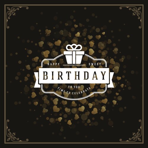 Birthday card design vintage style template Vector Image