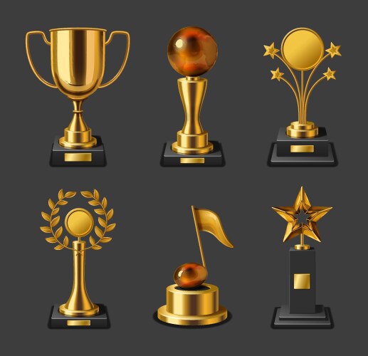 Realistic luxury golden awards collection Vector Image