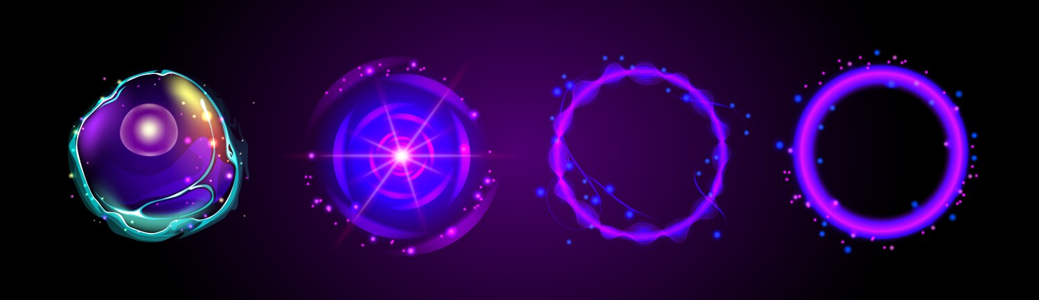 Magic spheres energy balls with mystic glow Vector Image