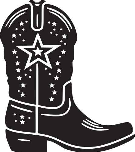 Cowboy boot - minimalist and simple silhouette Vector Image