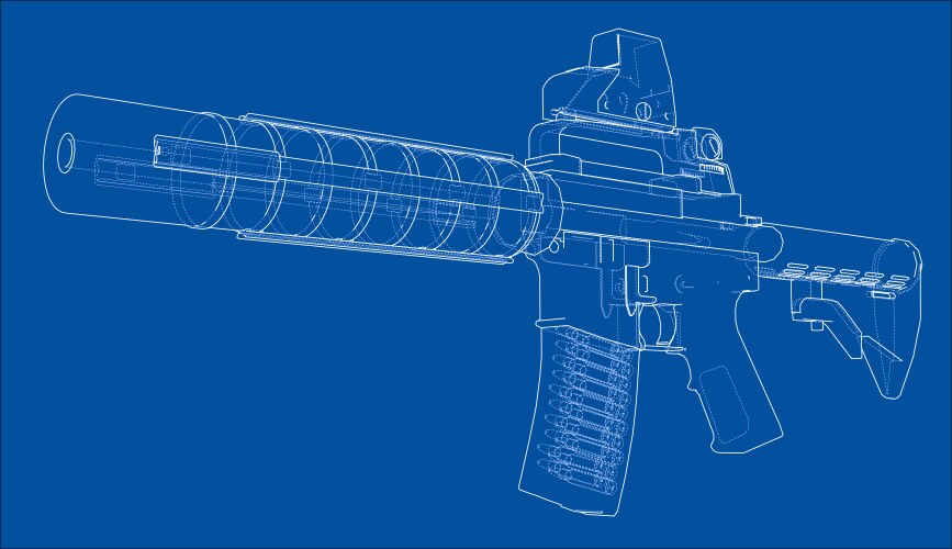 Machine gun Royalty Free Vector Image - VectorStock