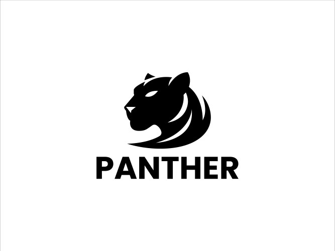 Panther logo templatepanther minimalist Royalty Free Vector