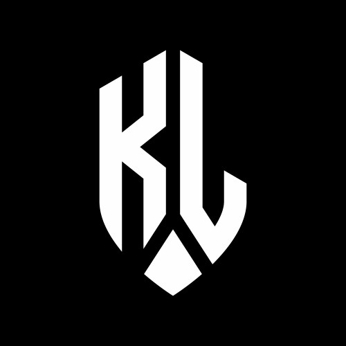 Kl logo monogram with slash style design template Vector Image