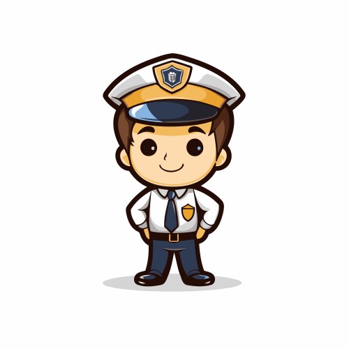 Policeman - cute cartoon character Royalty Free Vector Image