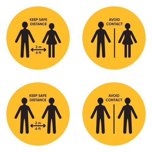 Social distancing signage or floor sticker Vector Image