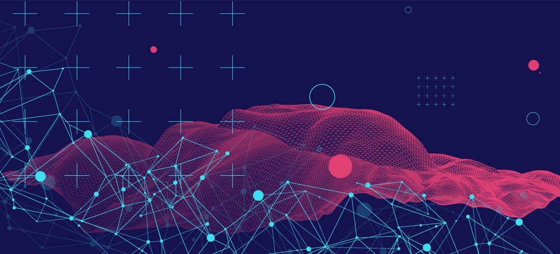 Wireframe background with plexus effect Royalty Free Vector