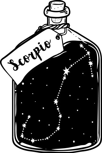 Glass bottle with zodiac aries constellation Vector Image