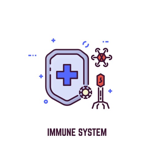 Immune system icon in cartoon style Royalty Free Vector