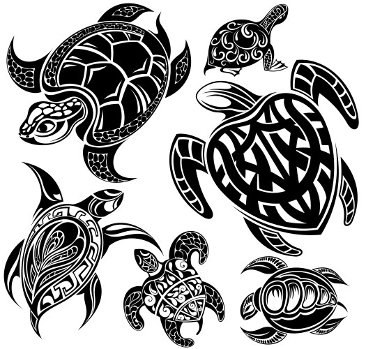 Polynesian turtle tattoo design Royalty Free Vector Image