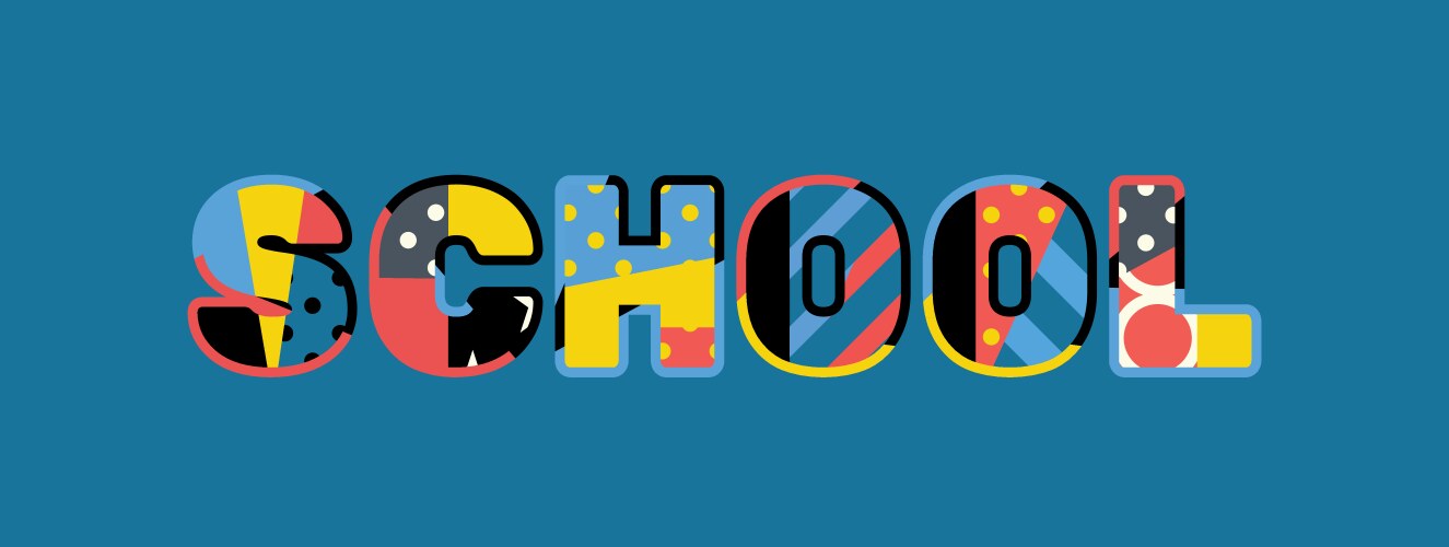 Font design for word school Royalty Free Vector Image