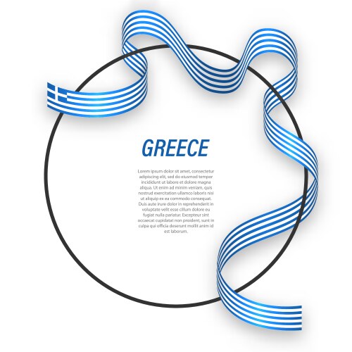 Greek flag heart-shaped ribbon Royalty Free Vector Image