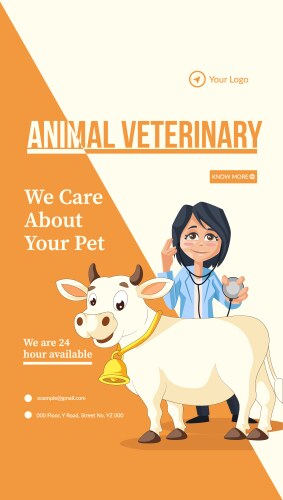 Pet store portrait template design Royalty Free Vector Image