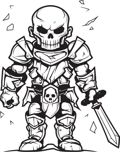 Phantom guardian zombie knight soldier black Vector Image
