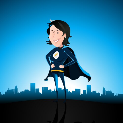 Superhero flying in space Royalty Free Vector Image