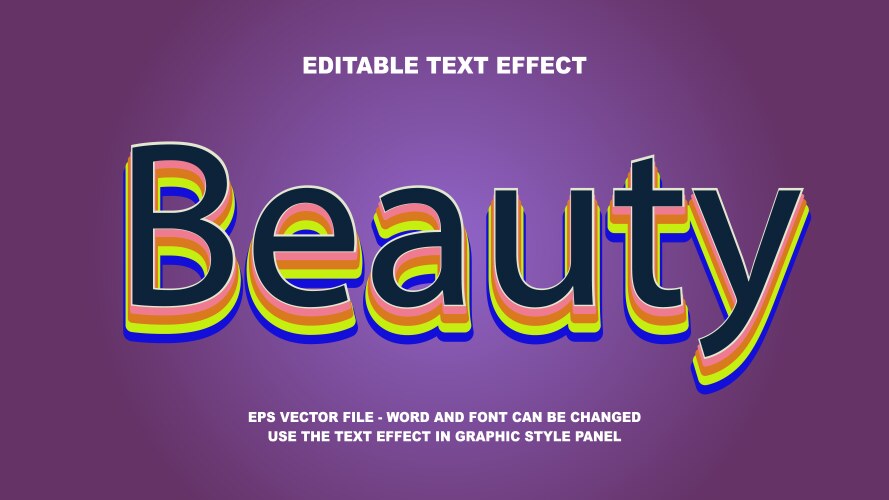Editable text effect blue 3d template Royalty Free Vector