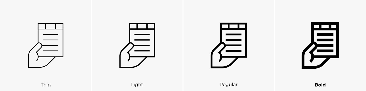 Form icon thin light regular and bold style Vector Image