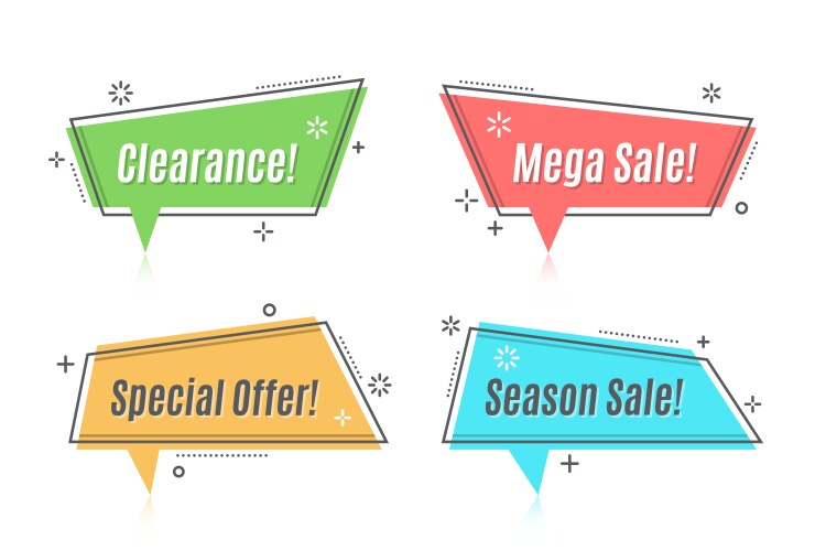 Flat linear promotion ribbon banner scroll price Vector Image