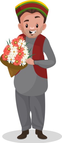 Kashmiri man cartoon character Royalty Free Vector Image