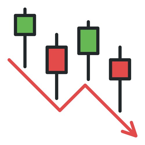 Cryptocurrency day trading candlestick chart Vector Image