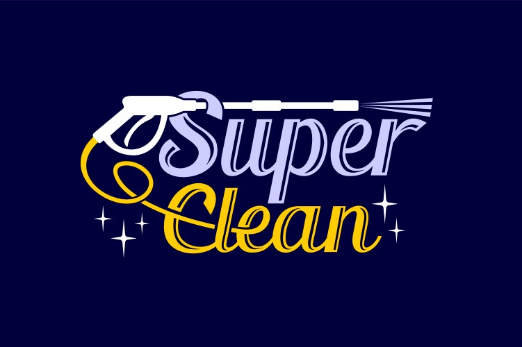 Quick clean logo power washing lettering logo Vector Image