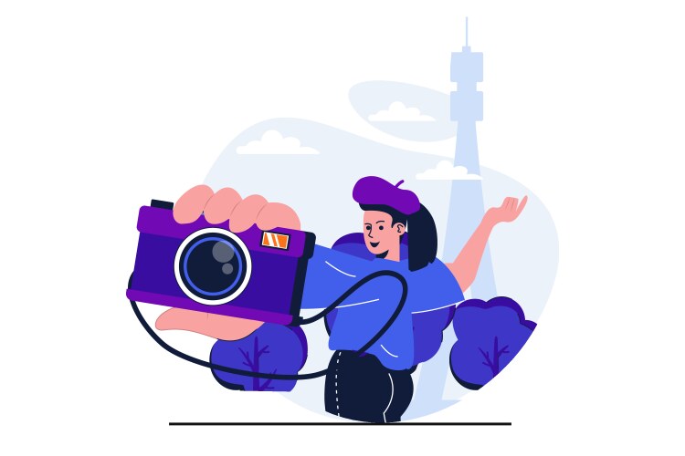 Traveling Modern Flat Concept For Web Banner Vector Image