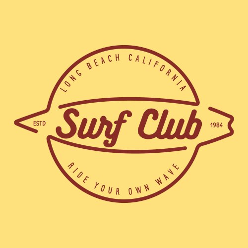 Vintage surfing emblems for web design or print Vector Image
