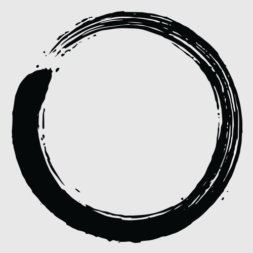 Enso japanese zen circle brush Royalty Free Vector Image