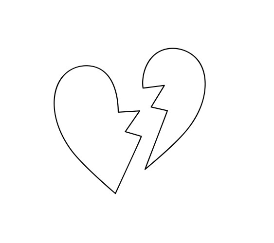 Broken Heart Outline Vector Images (over 4,600)