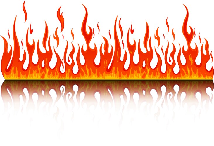 Horizontal seamless fire borders Royalty Free Vector Image