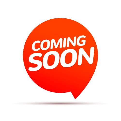 Coming soon red ribbon Royalty Free Vector Image