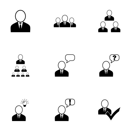 Talking and speaking people icons set Royalty Free Vector