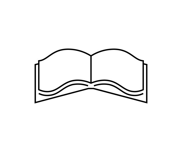 Open book with language symbols representing Vector Image