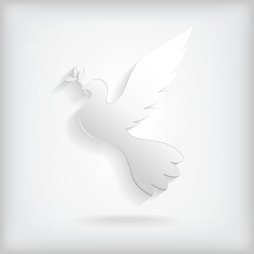 White Dove with Palm Branch Royalty Free Vector Image