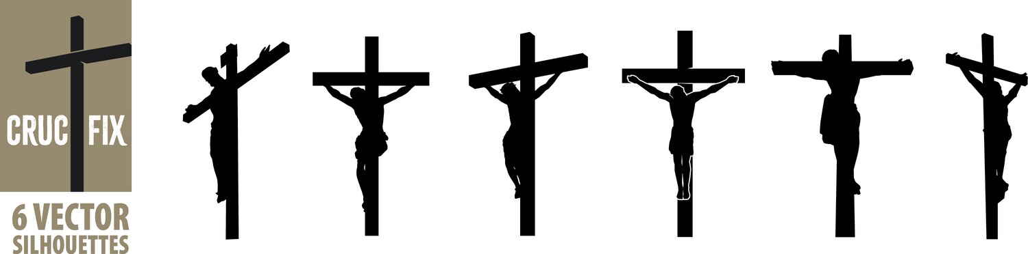 Cross Silhouette Set - Religious Symbol Collection – Royalty-Free ...