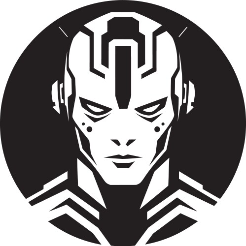Metallic maestro cyberrobot face cybernetic Vector Image Metallic maestro cyberrobot face cybernetic Vector Image