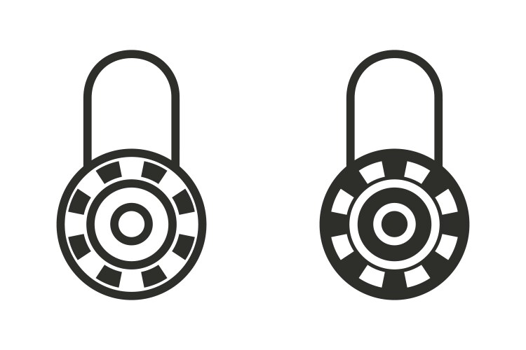 Cartoon lock black hand drawn line transparent Vector Image