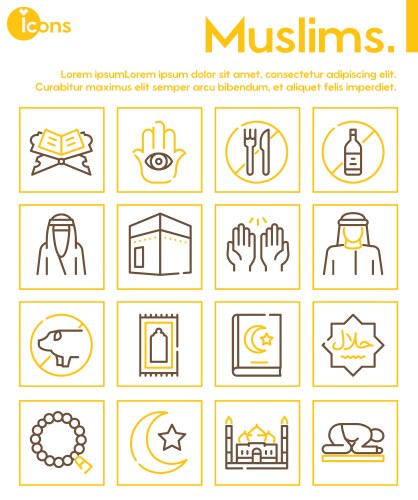Islam infographic muslim culture Royalty Free Vector Image