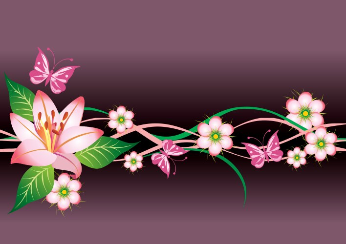 Empty floral frame design Royalty Free Vector Image