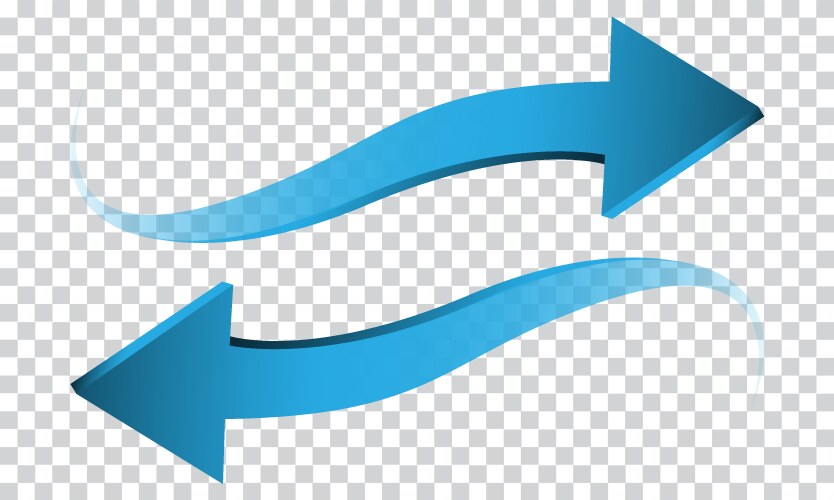 Set blue arrow showing air flow isolated Vector Image