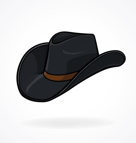 Cowboy stetson hat black silhouette Royalty Free Vector