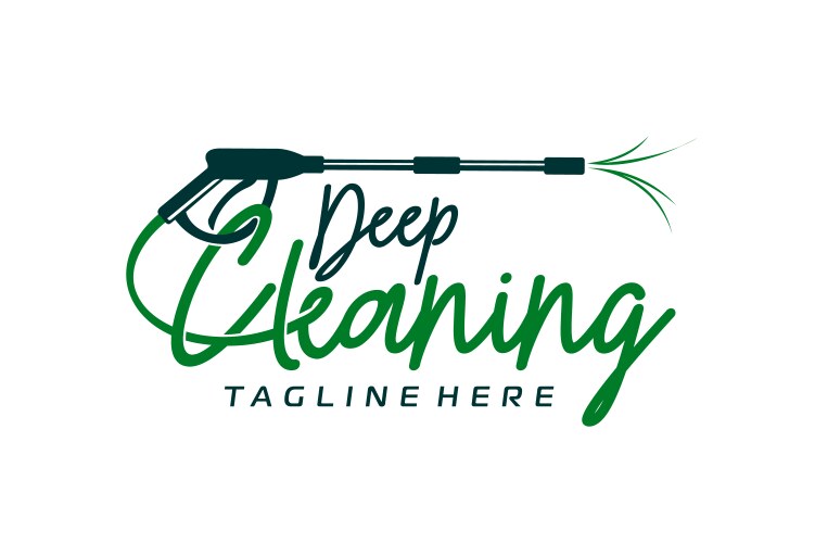 Deep clean logo lettering Royalty Free Vector Image