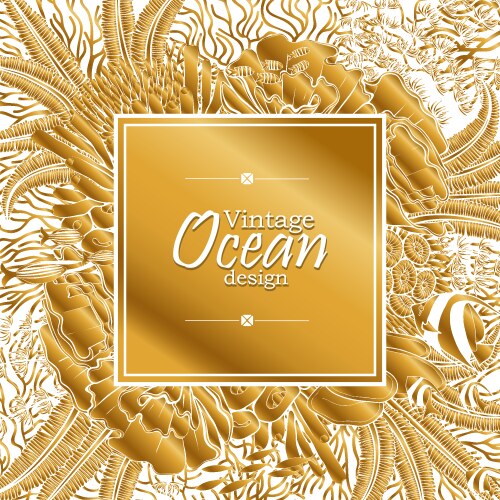 Ocean line art design Royalty Free Vector Image