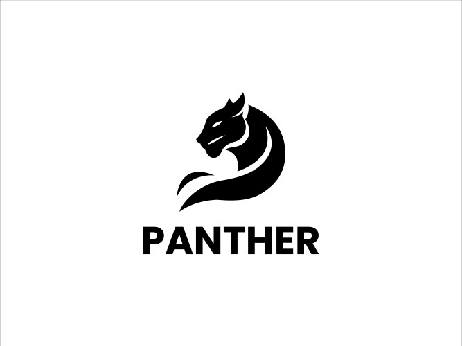 Panther logo templatepanther minimalist Royalty Free Vector
