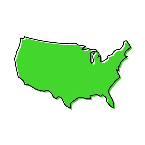 Simple Us Map Outline Vector Images (over 2,200)